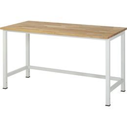 Rau Arbeitstisch f&uuml;r Arbeitsplatzsystem Serie 900, H&ouml;he 825 - 1025 mm, Buchenplatte massiv, Breite 1500 mm