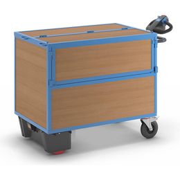 eurokraft pro Kastenwagen mit Elektroantrieb, Wände aus MDF-Platten, mit Deckel, LxBxH 1630 x 830 x 1200 mm