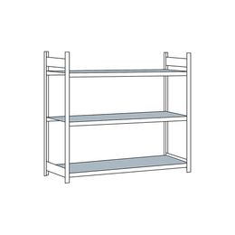 Schulte Weitspannregal, gesteckt, HxBxT 2000 x 2500 x 800 mm, Stahlb&ouml;den, Grundregal