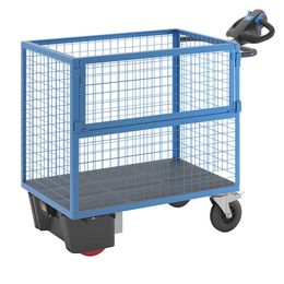 eurokraft pro Kastenwagen mit Elektroantrieb, W&auml;nde aus Stahlgitter, ohne Deckel, LxBxH 1420 x 720 x 1200 mm