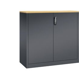 C+P ACURADO Akten-Sideboard, 3 Ordnerhöhen, HxBxT 1200 x 1200 x 500 mm, schwarzgrau / schwarzgrau