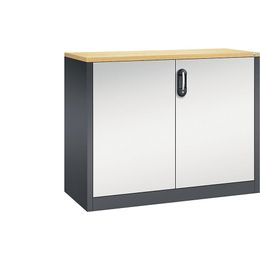 C+P ACURADO Akten-Sideboard, 2 Ordnerhöhen, HxBxT 1000 x 1200 x 500 mm, schwarzgrau / lichtgrau