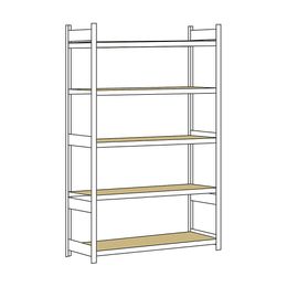 Schulte Weitspannregal, gesteckt, HxBxT 3000 x 1500 x 800 mm, Spanplatten, Grundregal