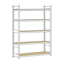 Schulte Weitspannregal, gesteckt, HxBxT 3000 x 2250 x 800 mm, Spanplatten, Grundregal