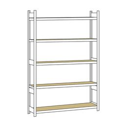 Schulte Weitspannregal, gesteckt, HxBxT 3000 x 2250 x 400 mm, Spanplatten, Grundregal