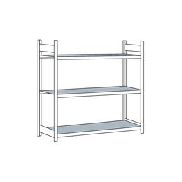 Schulte Weitspannregal, gesteckt, HxBxT 2000 x 2000 x 800 mm, Stahlb&ouml;den, Grundregal
