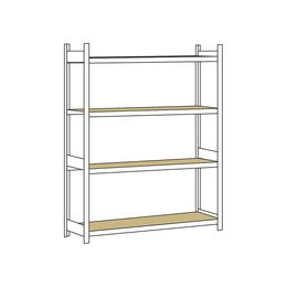 Schulte Weitspannregal, gesteckt, HxBxT 2500 x 2000 x 600 mm, Spanplatten, Grundregal