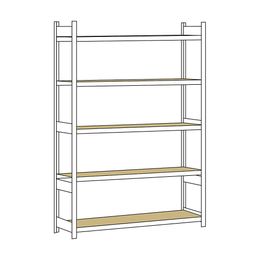 Schulte Weitspannregal, gesteckt, HxBxT 3000 x 2250 x 600 mm, Spanplatten, Grundregal