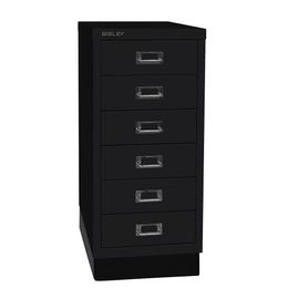 Bisley MultiDrawer&trade; 29er Serie, mit Sockel, DIN A4, 6 Schubladen, schwarz