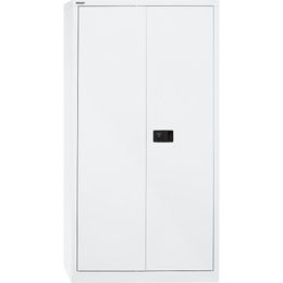 Bisley UNIVERSAL Flügeltürenschrank, HxBxT 1806 x 914 x 400 mm, 3 Fachböden, 4 Ordnerhöhen, verkehrsweiß