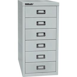 Bisley MultiDrawer&trade; 29er Serie, DIN A4, 6 Schubladen, lichtgrau