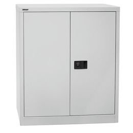 Bisley UNIVERSAL Fl&uuml;gelt&uuml;renschrank, HxBxT 1000 x 914 x 400 mm, 1 verzinkter Fachboden, 2 Ordnerh&ouml;hen, lichtgrau