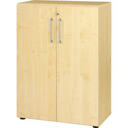 eurokraft pro B&uuml;roschrank, 2 Fachb&ouml;den, 3 Ordnerh&ouml;hen, Dekor Ahorn