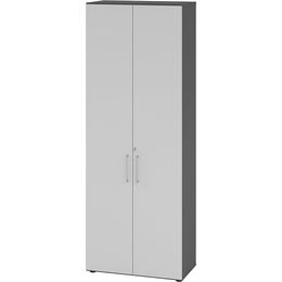 eurokraft pro B&uuml;roschrank, 5 Fachb&ouml;den, 6 Ordnerh&ouml;hen, graphit / lichtgrau