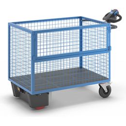 eurokraft pro Kastenwagen mit Elektroantrieb, W&auml;nde aus Stahlgitter, ohne Deckel, LxBxH 1620 x 820 x 1200 mm