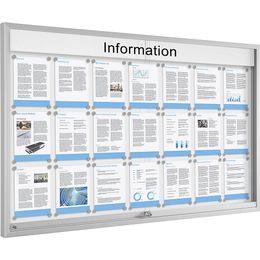 Schiebet&uuml;renschaukasten, f&uuml;r 21 x DIN A4, reinwei&szlig; kaiserkraft