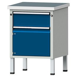 ANKE Kompaktwerkbank, BxT 605 x 650 mm, 1 Schublade, 1 Schrank, stationär, Universalplatte