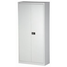 Bisley UNIVERSAL Fl&uuml;gelt&uuml;renschrank, HxBxT 1950 x 914 x 400 mm, mit Garderobeneinsatz, lichtgrau