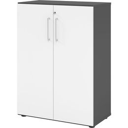 eurokraft pro B&uuml;roschrank, 2 Fachb&ouml;den, 3 Ordnerh&ouml;hen, graphit