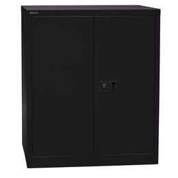 Bisley UNIVERSAL Fl&uuml;gelt&uuml;renschrank, HxBxT 1000 x 914 x 400 mm, 1 Fachboden, 2 Ordnerh&ouml;hen, schwarz