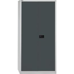 Bisley UNIVERSAL Fl&uuml;gelt&uuml;renschrank, HxBxT 1950 x 914 x 400 mm, mit Garderobeneinsatz, lichtgrau / anthrazit