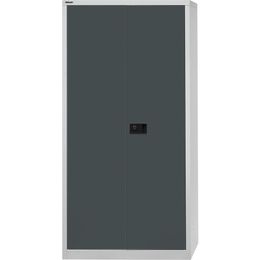 Bisley UNIVERSAL Fl&uuml;gelt&uuml;renschrank, HxBxT 1950 x 914 x 400 mm, mit Garderobeneinsatz, lichtgrau / anthrazit