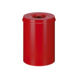 Sicherheits-Papierkorb, Stahl, selbstl&ouml;schend, Volumen 30 l, Hx&Oslash; 470 x 335 mm, Korpus rot / L&ouml;schkopf rot kaiserkraft