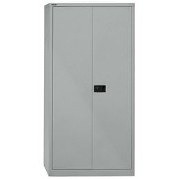 Bisley UNIVERSAL Fl&uuml;gelt&uuml;renschrank, HxBxT 1950 x 914 x 400 mm, mit Garderobeneinsatz, silber