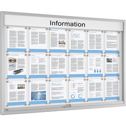 Schiebet&uuml;renschaukasten, f&uuml;r 18 x DIN A4, reinwei&szlig; kaiserkraft