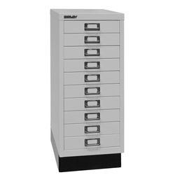 Bisley MultiDrawer&trade; 29er Serie, mit Sockel, DIN A4, 10 Schubladen, lichtgrau