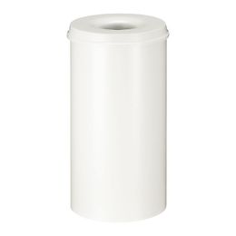 Sicherheits-Papierkorb, Stahl, selbstl&ouml;schend, Volumen 50 l, Hx&Oslash; 625 x 335 mm, Korpus wei&szlig; / L&ouml;schkopf wei&szlig; kaiserkraft