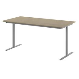 Mehrzwecktisch DUO-T Trend, gerade Platte, Tiefe 800 mm, Breite 1600 mm, Eiche / silber kaiserkraft