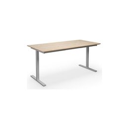 Mehrzwecktisch DUO-T Trend, gerade Platte, Tiefe 800 mm, Breite 1400 mm, Eiche / silber kaiserkraft