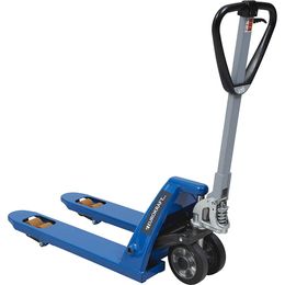 eurokraft pro Paletthubwagen mit QuickLift, Vollgummi Polyurethan Rollenausstattung, Gabell&auml;nge 810 mm