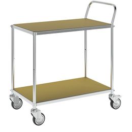 Kongamek ESD-Etagenwagen, 4 Lenkrollen, 2 Ladeflächen, LxBxH 850 x 435 x 950 mm, 2 mit Stopp