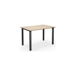 Mehrzwecktisch DUO-U Trend, gerade Platte, Tiefe 800 mm, Breite 1200 mm, Eiche, schwarz kaiserkraft