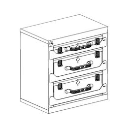 eurokraft pro Turm für Sortimentskoffer, aus Stahlblech, HxBxT 434 x 416 x 256 mm, für Kofferhöhen 66 und 133 mm