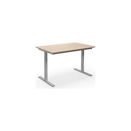 Mehrzwecktisch DUO-T Trend, gerade Platte, abgerundete Ecken, Tiefe 800 mm, Breite 1200 mm, Eiche, silber kaiserkraft