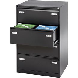 Bisley Hängeregistraturschrank LIGHT, 2-bahnig, 4 Schübe, DIN A4 quer, tiefschwarz
