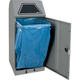 Wertstoffsammler mit Pedal, mit Abfallsackhalterung, Volumen 120 l, graualu/Struktur kaiserkraft