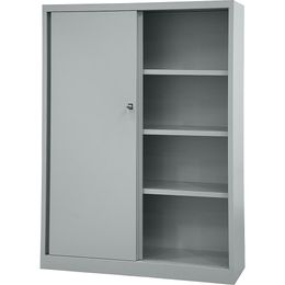Bisley Schiebetürenschrank ECO, 3 Fachböden, 4 Ordnerhöhen, silber
