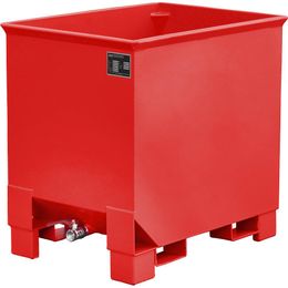 eurokraft pro Sp&auml;nesammelbeh&auml;lter CS f&uuml;r Routenz&uuml;ge, LxBxH 620 x 840 x 800 mm, feuerrot
