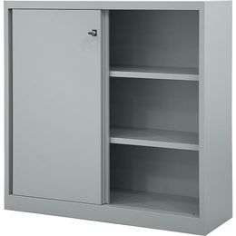 Bisley Schiebetürenschrank ECO, 2 Fachböden, 3 Ordnerhöhen, silber