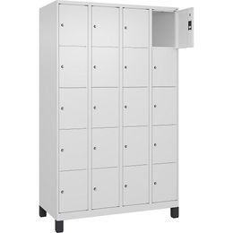 C+P 5er-Schlie&szlig;fachschrank Classic PLUS, 4 Abteile, verkehrswei&szlig;, B 1200 mm, 20 F&auml;cher, mit F&uuml;&szlig;en