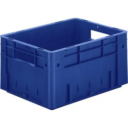 Schwerlast-Euro-Behälter, Polypropylen, Volumen 17,5 l, LxBxH 400 x 300 x 210 mm, Wände geschlossen, Boden geschlossen, blau, VE 4 Stk kaiserkraft