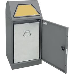 Wertstoffsammler, Einwurfklappe handbet&auml;tigt, mit Inneneimer, Volumen 60 l, graualu/Struktur kaiserkraft