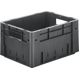 Schwerlast-Euro-Behälter, Polypropylen, Volumen 17,5 l, LxBxH 400 x 300 x 210 mm, Wände geschlossen, Boden geschlossen, grau, VE 4 Stk kaiserkraft