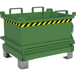 eurokraft pro Klappbodenbeh&auml;lter, Volumen 0,13 m&sup3;, resedagr&uuml;n RAL 6011
