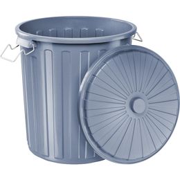 Abfalltonne mit Deckel, Polypropylen, grau, Volumen 73 l kaiserkraft