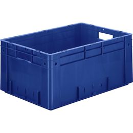 Schwerlast-Euro-Behälter, Polypropylen, Volumen 50 l, LxBxH 600 x 400 x 270 mm, Wände geschlossen, Boden geschlossen, blau, VE 2 Stk kaiserkraft